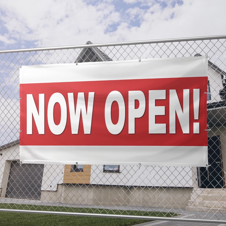 Advertising Banner Sign Custom NOW OPEN Vinyl Banner – Advertising Sign ...