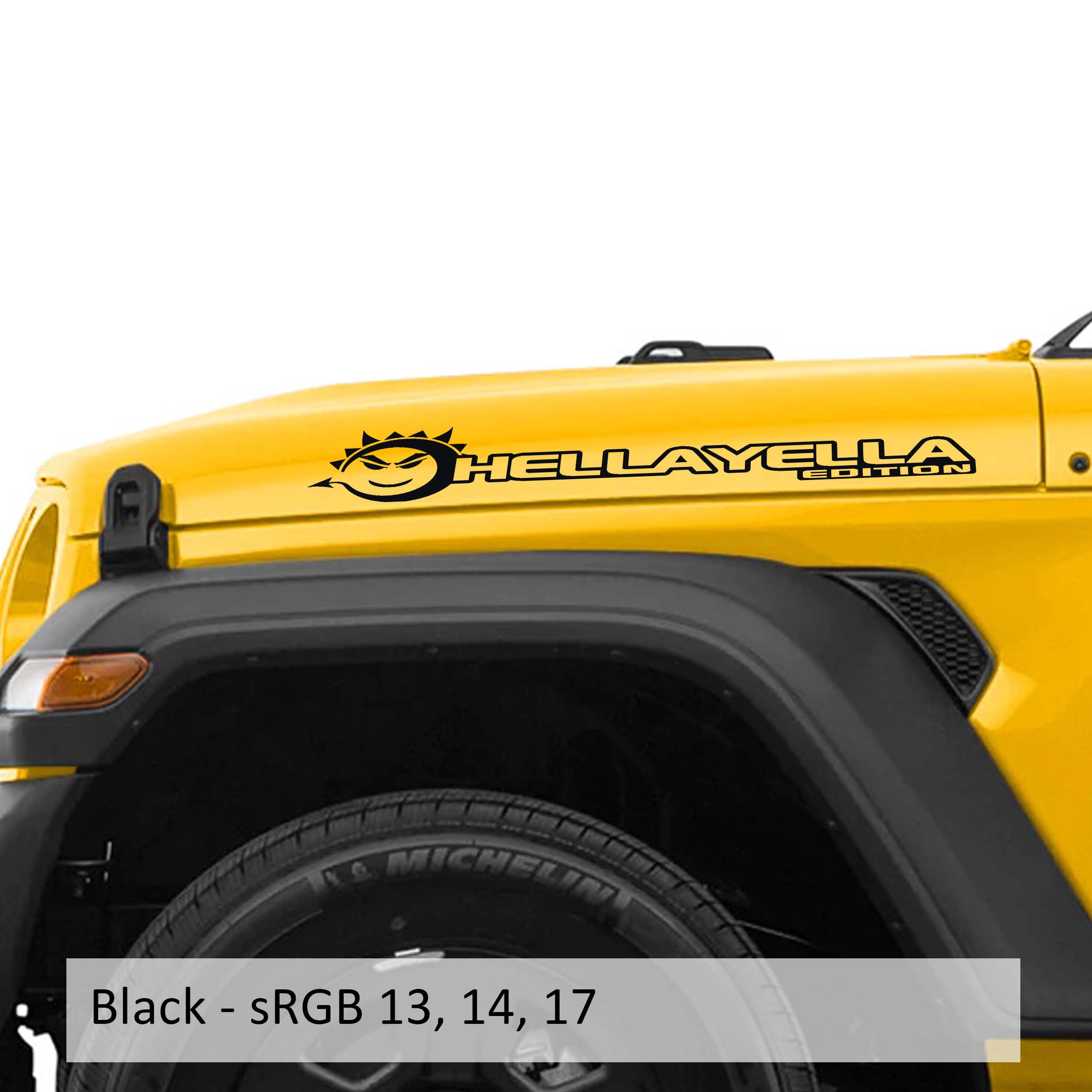 Collectible Decals Hella Yella Edition Side Hood Decal Set - Walmart.com