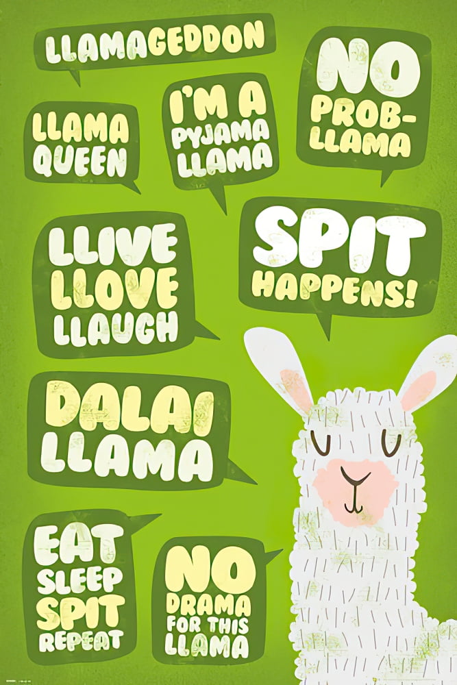 Llama Quotes - Poster / Print (Llamageddon) (Black Poster Hanger ...