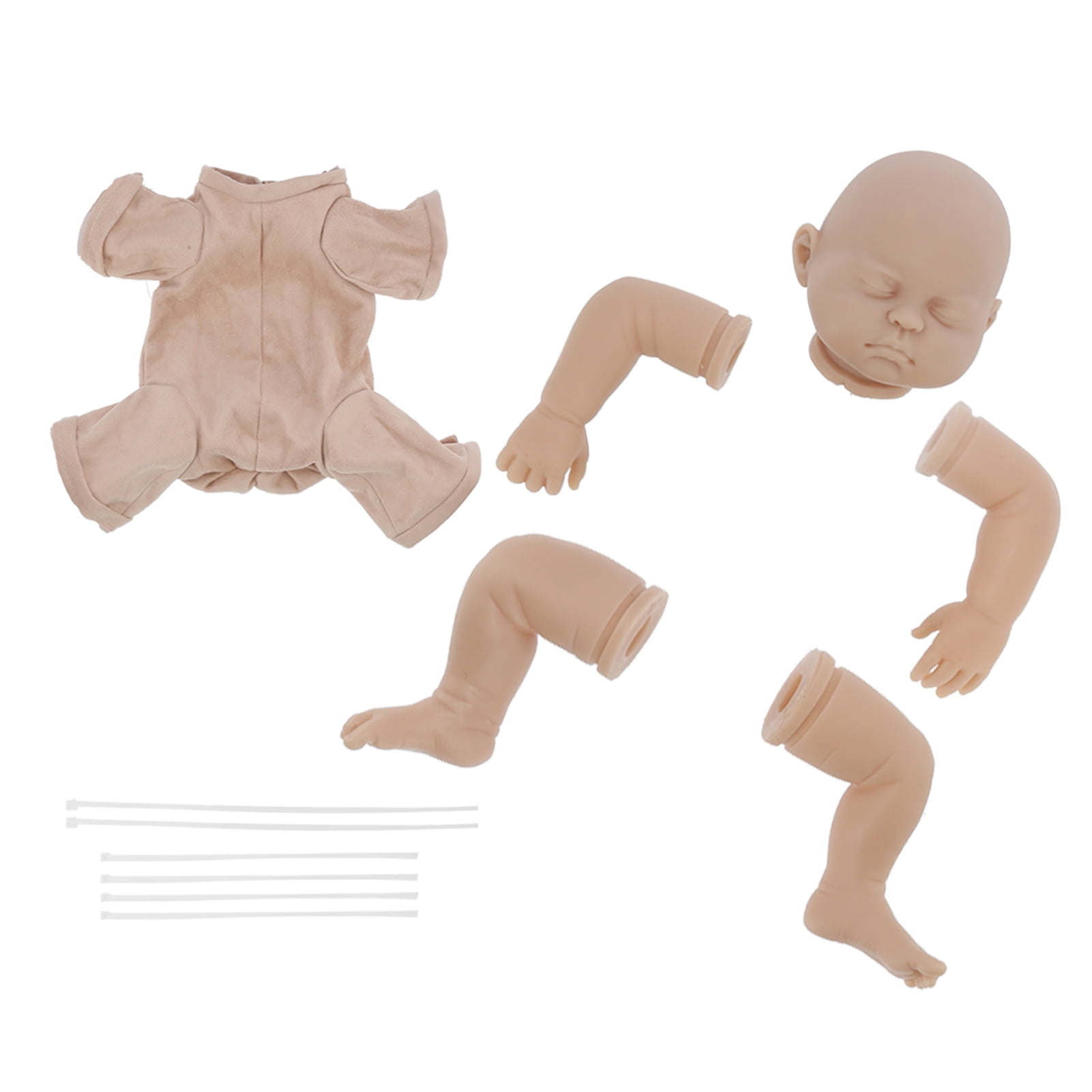 Peahefy 20 Inch Doll Kit Cloth Body Sleeping Baby Vinyl Head & Limbs ...