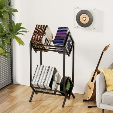 Huakan High-End Vinyl Rack Matte Black Metal Holds 1-100 LPs Simple ...