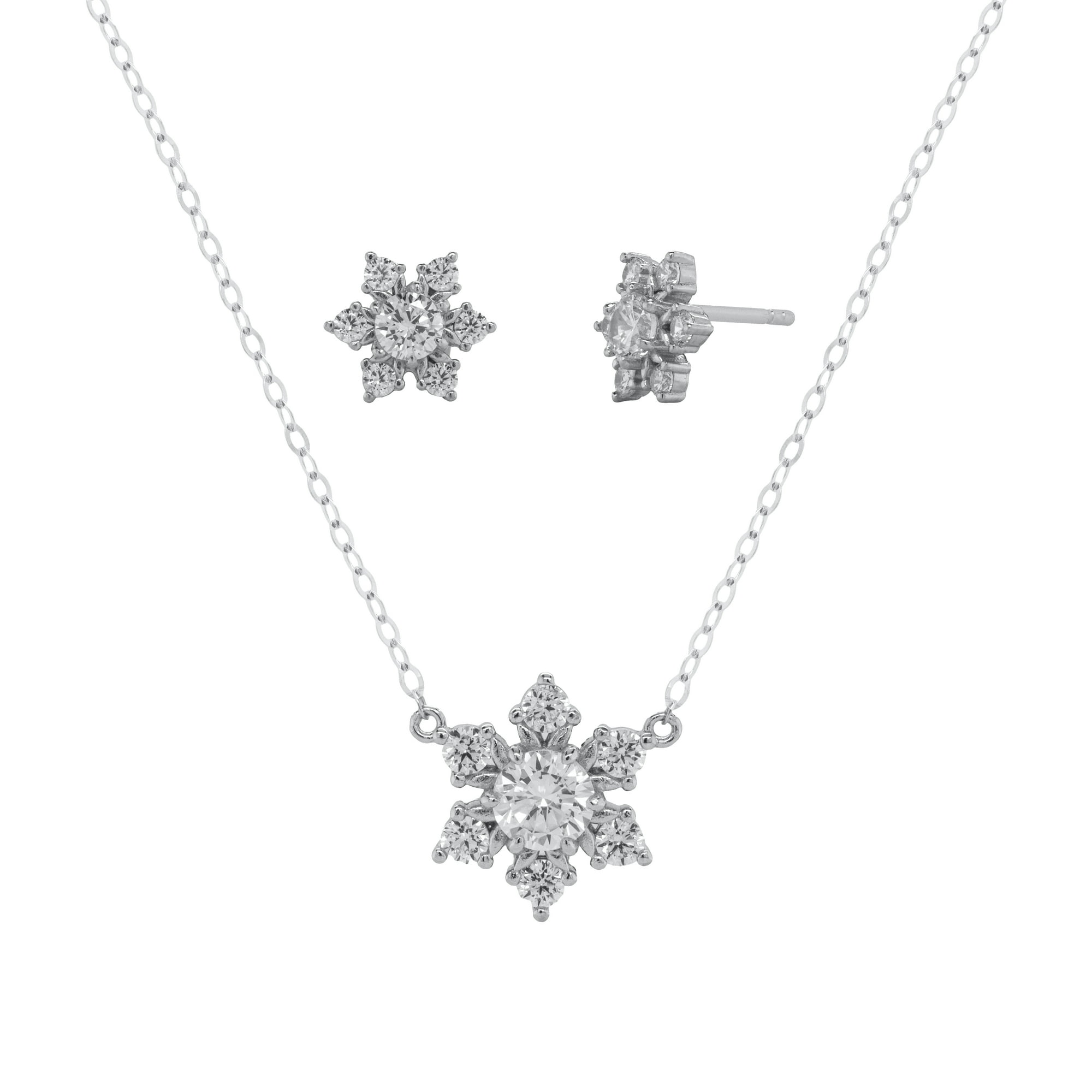 Click here for Mercie Sterling Silver Rhodium Plated Cz Snowflake... prices