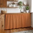 Burnt Orange Burlap Texture Cabinet Curtain 32"Wx55"L,Dustproof Pantry ...