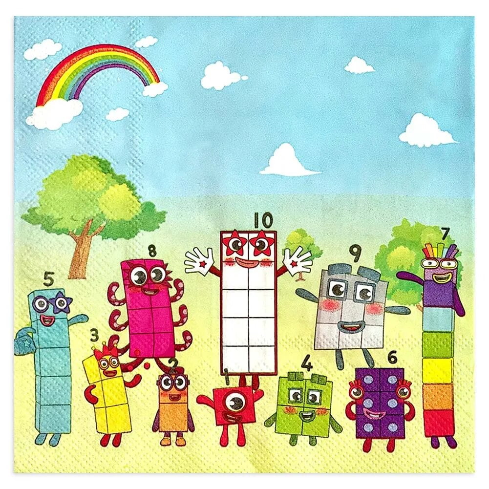 The Numberblocks-Juego de decoración para fiesta de cumpleaños, cartel ...