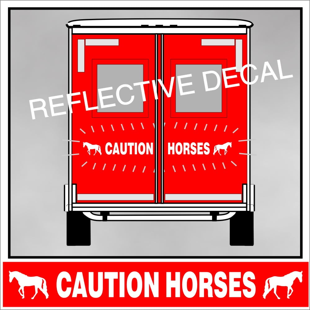 Reflective Horse Trailer Safety Decal Sticker Graphic Kit, For Rear ...