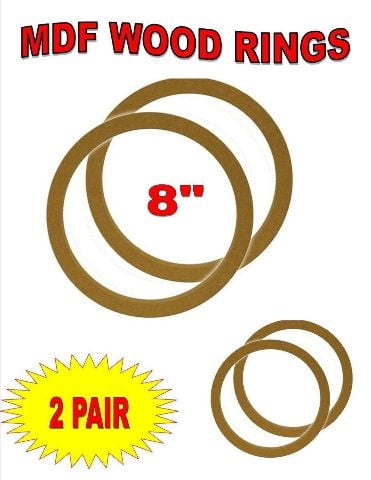 8" INCH SPEAKER MOUNTING SPACER RINGS FOR FIBERGLASS 2 PAIR RING-8R CAR ...