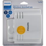 Philips Battery-Operated 8-Melody Doorbell Kit, One Push Button, White ...