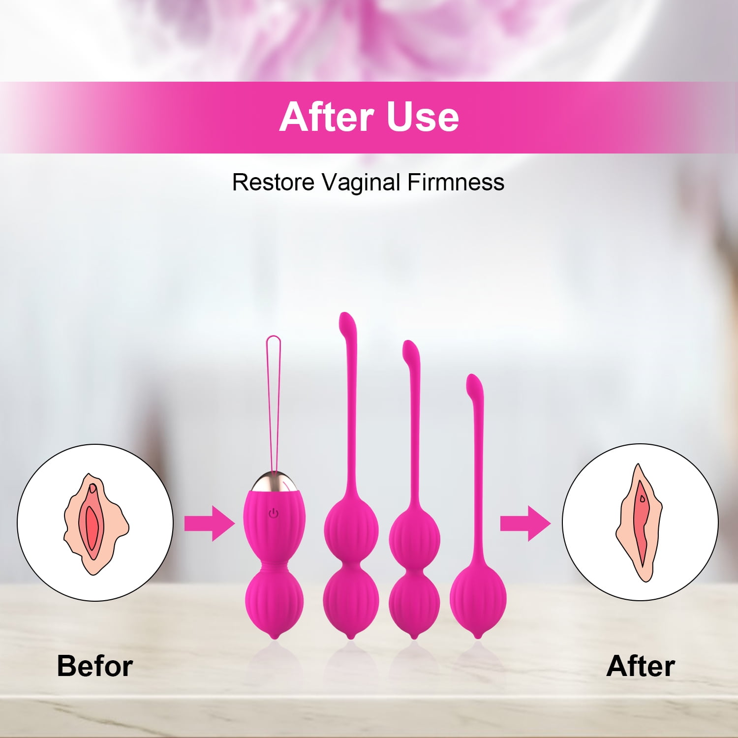 Buy FIDECH 5PCS Kegel Ball Set for Women with Remote Control , 12 Vibration Modes, 1 Vibrating ...