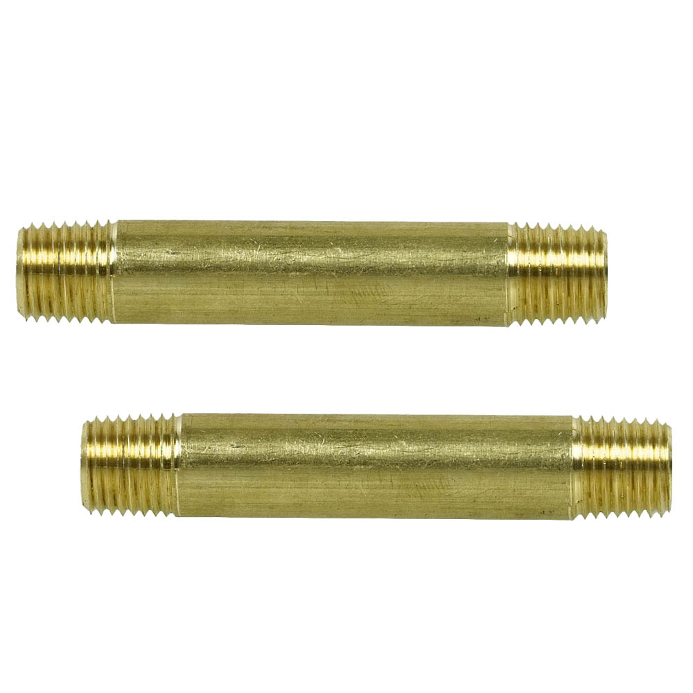 1/4" NPT X 3" Long Solid Yellow Brass Nipple Extension 1200 PSI Max ...