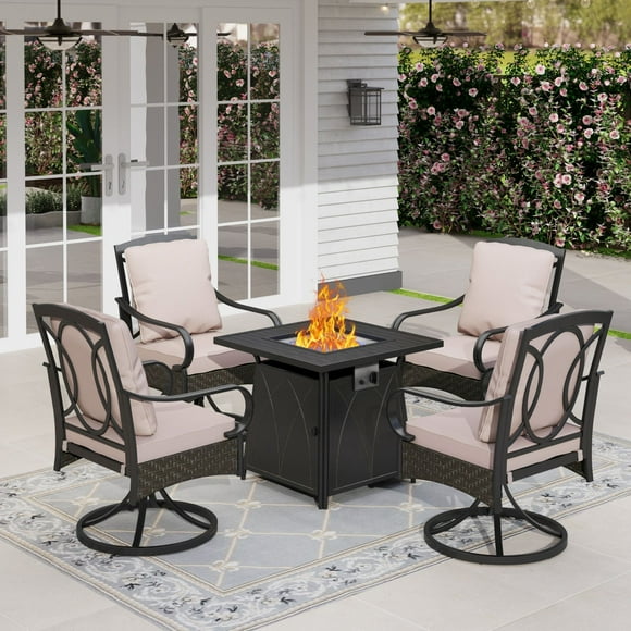 Fire Pit Furniture Set Swivel Chairs