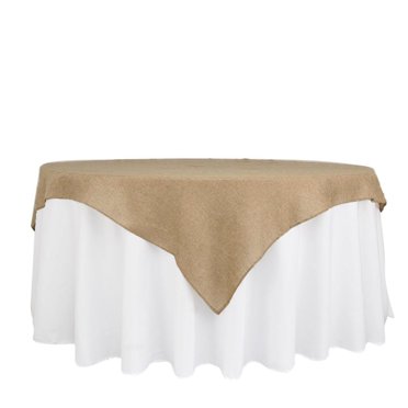 BalsaCircle 60" x 60" Natural Brown Burlap Square Table Overlay Wedding ...