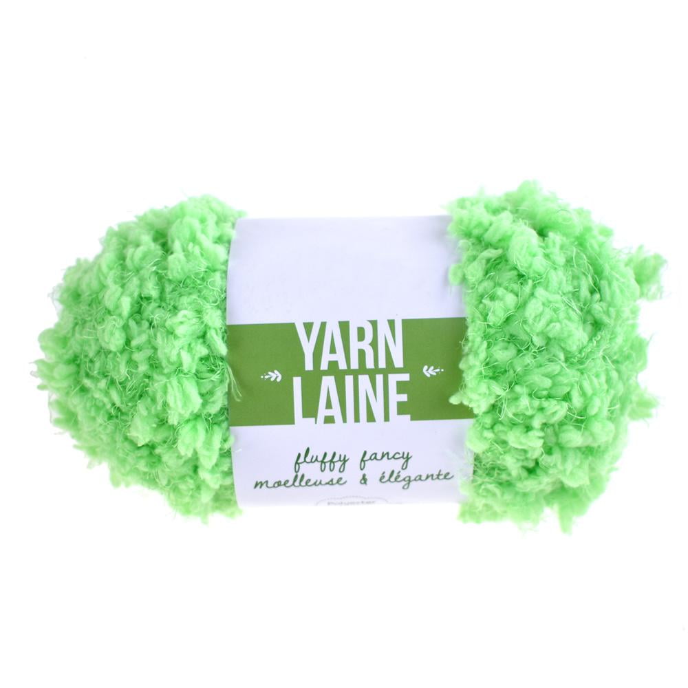 Fluffy Fancy Solid Colored Polyester Yarn Bundle, 65-Yard, Mint ...