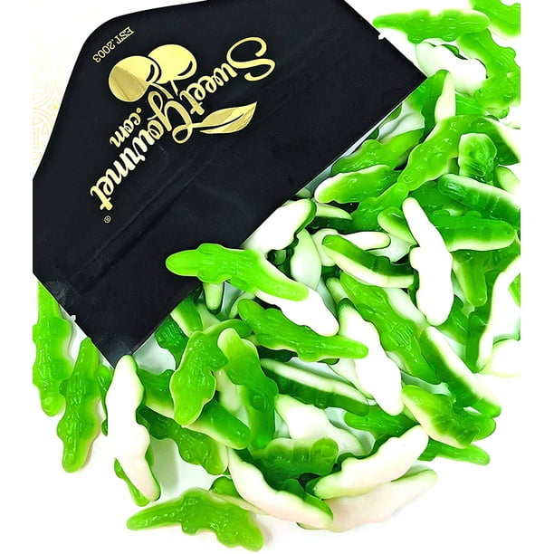 SweetGourmet Gummy Crocodile Candy | Green Layer and White Foam Bottom ...