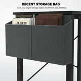 CONCETTA L Shaped Computer Desk with Wooden Desktop CPU Stand Side Bag ...