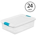 Sterilite 32-Quart Clear Stackable Latching Storage Box Container, Lid ...