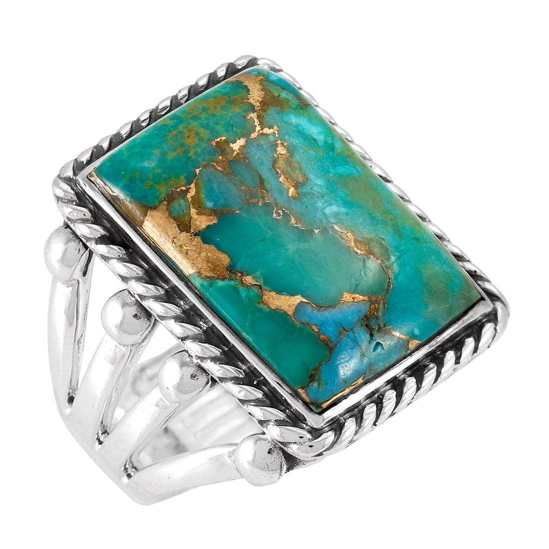 Matrix Turquoise Jewelry Ring for Women Sterling Silver 925 | Turquoise ...