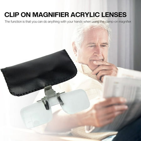 Flip Loupe Acrylic Folding Eyeglass Clip Magnifying Lens Glass Style ...