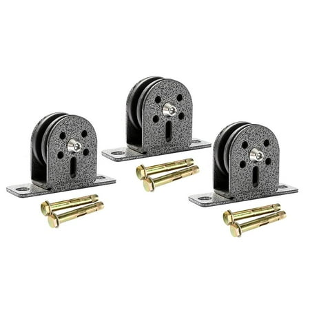 3 Pieces Fixed Pulley Block 661lbs Fitness Pulleys LAT Equipment Setup ...