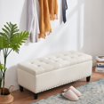 Huimo Large Storage Ottoman 41 Inch Button Tufted Upholstered Ottoman