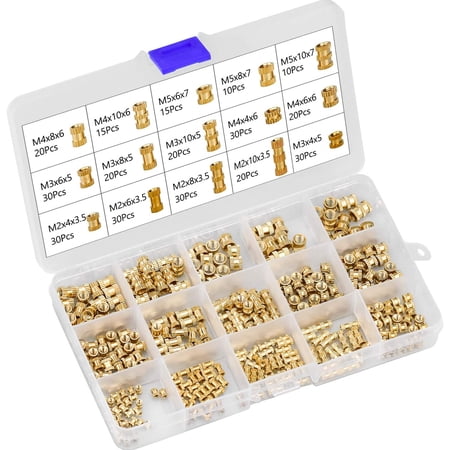 A Pack Of 330 Threaded Nuts M2 M3 M4 M5 Threaded Knurled Nut Injection ...