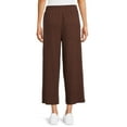 Time and Tru Women's Super Soft Hacci Cropped Wide-Leg Pants, 24 ...