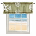 Kitchen Curtain Valances for Windows,Ocean Starfish Coral Shell Conch ...