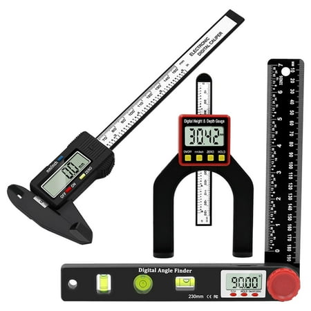 3 Pieces 6 inch Digital Protractor Angle Ruler Spirit Level for ...