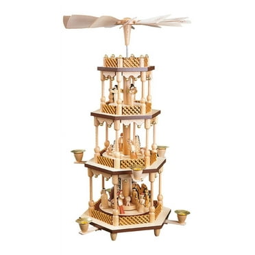 German christmas pyramid Nativity scene, 2-tier, height 38 cm / 15 inch ...