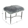 DecMode 26" x 20" Gray Metal Stool with Faux Fur, 1-Piece - Walmart.com