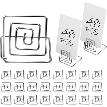 48 Pieces Wire Table Number Holder Note Card Holder Stand Picture ...