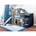 JACKPOT Solid Wood Prince & Princess Low Loft Bed in Blue/Gray Camo ...