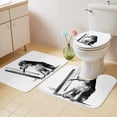 Animal Pet Bathroom Rugs Set Dog Drawing with Pencil Non Slip Absorbent ...