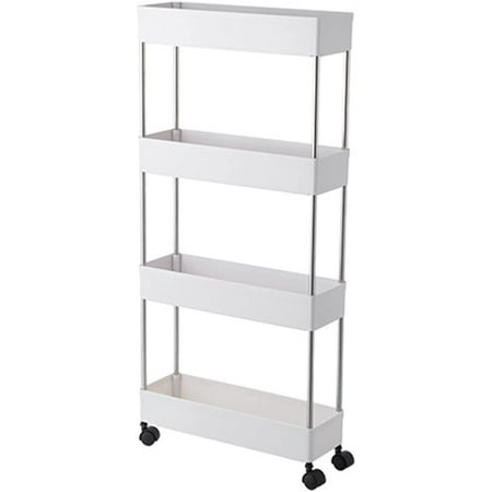 3 Tier/4 Tier Slim Storage Cart Mobile Shelving Unit Organizer Slide ...