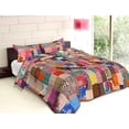 Vinsan Indian Handmade Silk Patchwork Kantha Bedspread Quilts ...