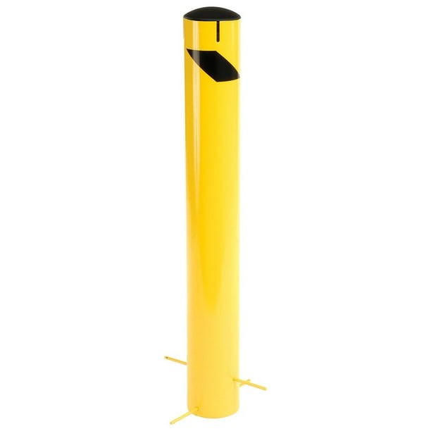 42" x 5-1/2", Steel Bollard With Removable Plastic Cap & Chain Slots ...