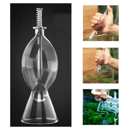 Aquarium Glass Feeder Fish Shrimp Food Feeding Granules Mini Bit Diet ...