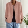 Akmaiox Women's Button Down Shirts Cotton Linen Long Sleeve Shirt Lapel ...