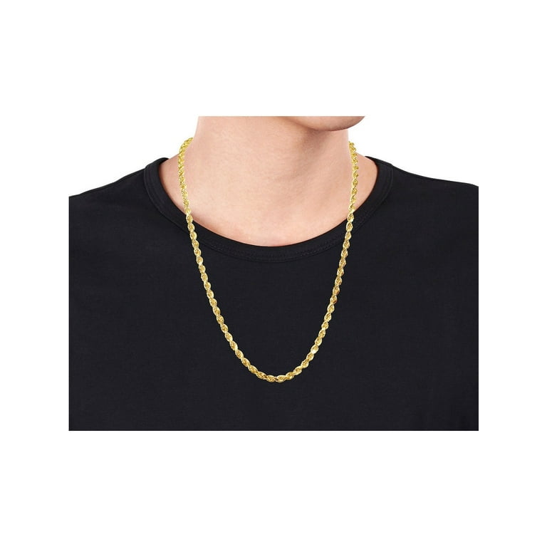 14k Gold Rope Chain 24 In Buy 14k Yellow Gold Hollow Smooth Rope Chain