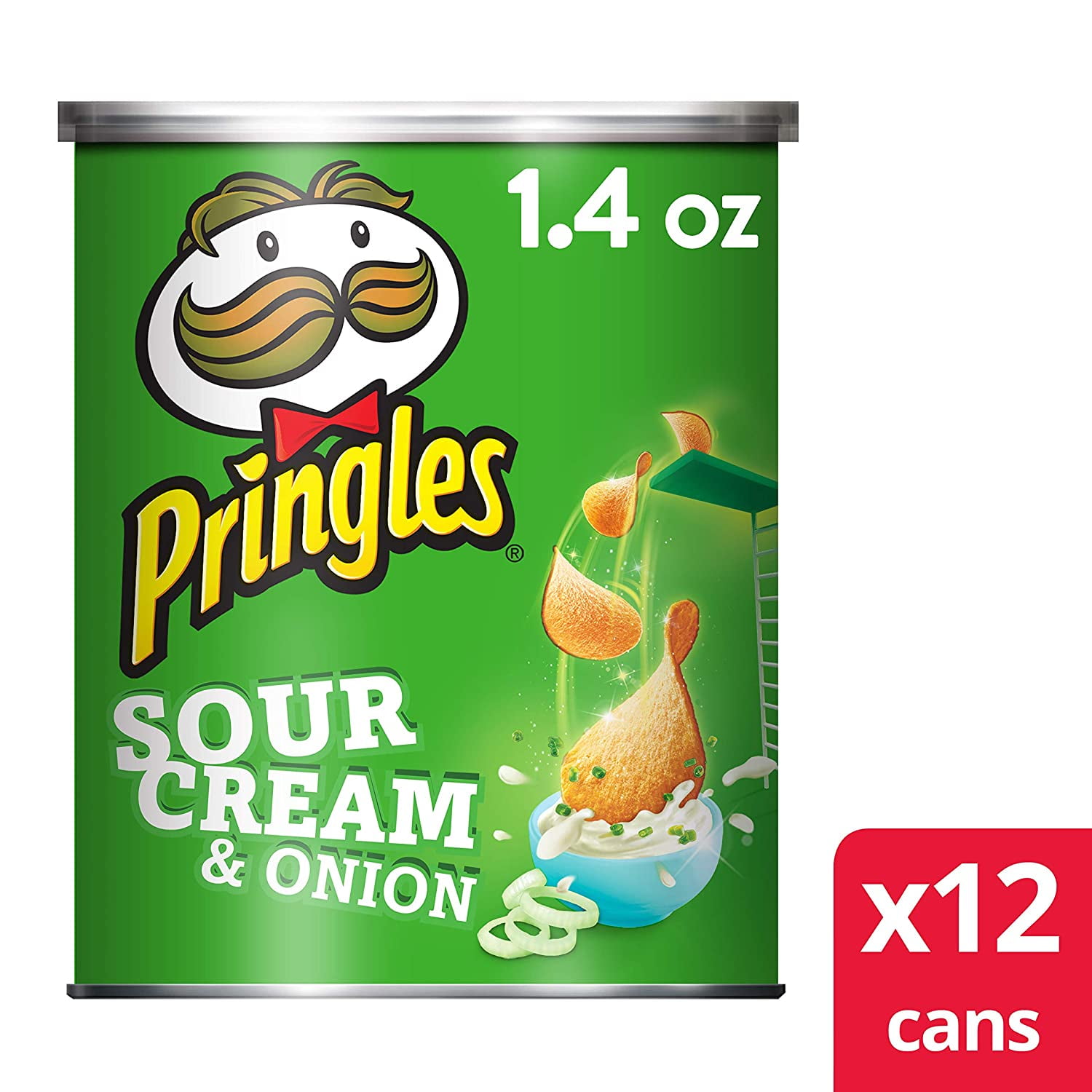 Pringles Potato Crisps Chips - Sour Cream and Onion Flavored Salty ...