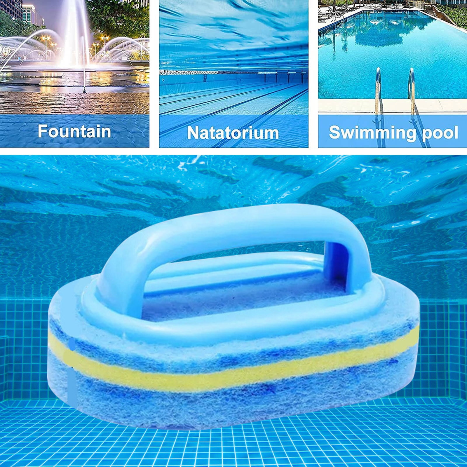 Swimming Pool Handheld Sponge Brush With Handle Cleaning Brush ...
