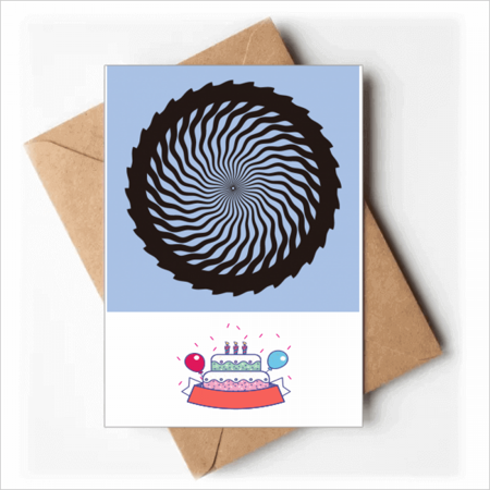 Illusion Line Repeat Ripple Happy Birthday Greeting Cards Envelopes ...