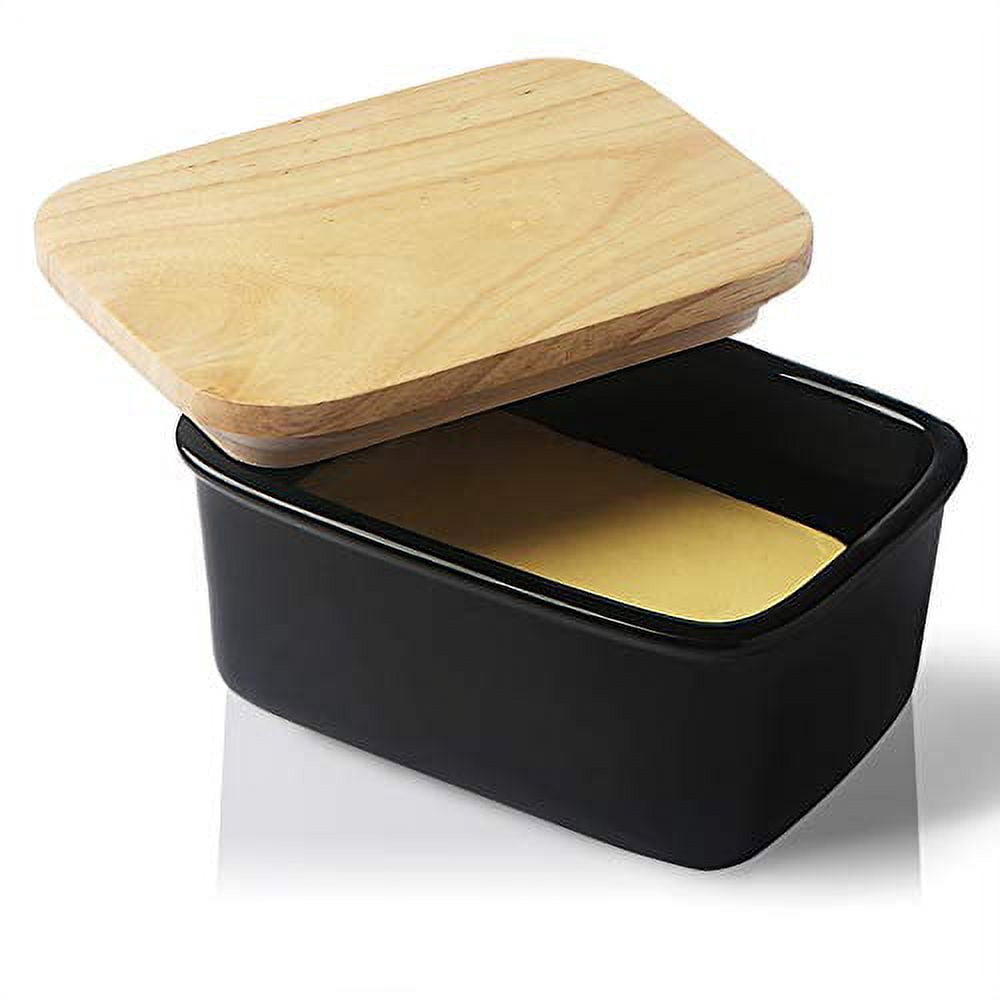 SWEEJAR Porcelain Butter Dish with Lid, Airtight Large Butter Keeper ...