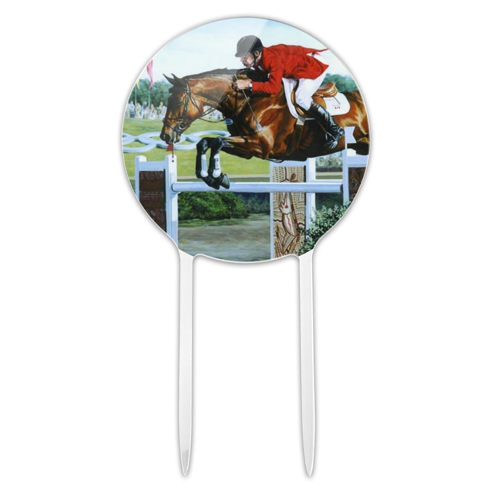 Acrylic Horse Show Jumping Stadium Cake Topper Party Decoration for ...