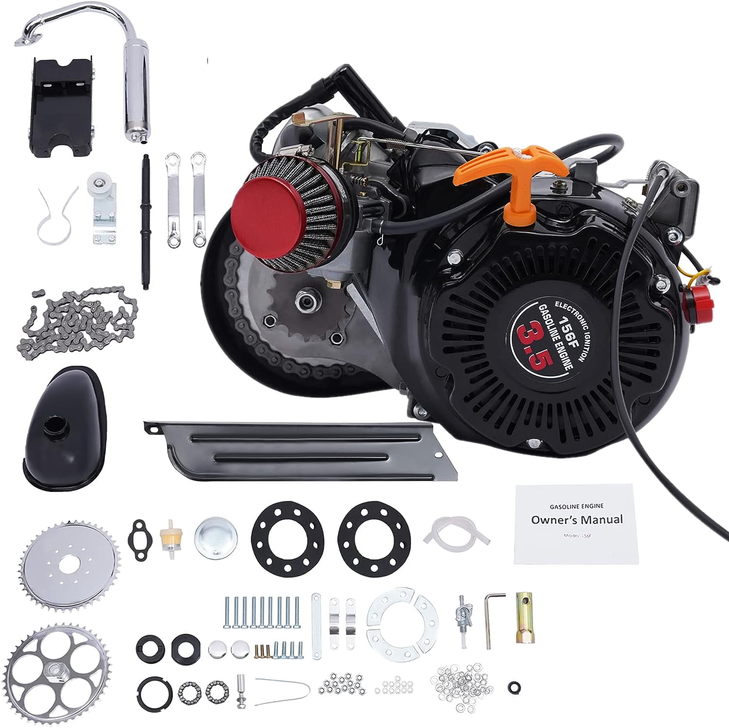 Aiqidi Full Set 100CC 4-Stroke Bicycle Engine Kit Gas Motorized Motor ... Aiqidi Full Set 100CC 4-Stroke Bicycle Engine Kit Gas Motorized Motor ...