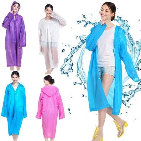Clear See Through Hooded Long Raincoat Festival Rain Coat Outdoor ...
