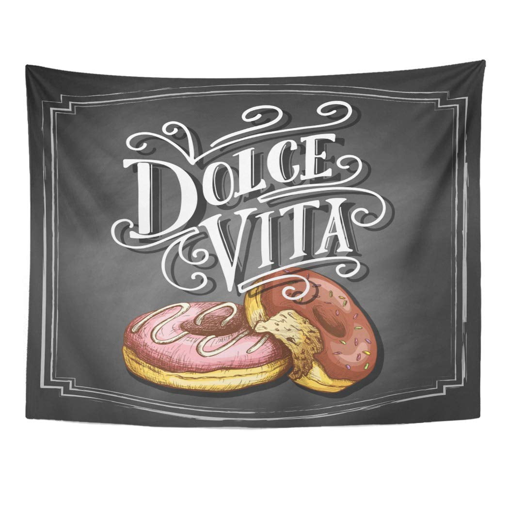 ZEALGNED Dolce Vita Lettering on Black Chalkboard Italian Phrase Sweet ...