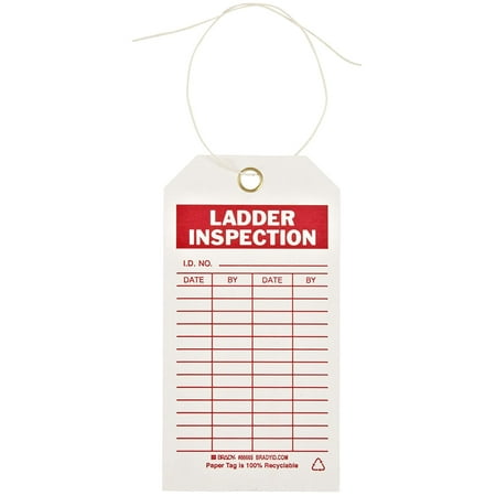 Brady 86665 3" Width X 5-3/4" Height B-853 Cardstock, Red on White ...