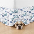 Blue Butterfly Bed Skirt Bed Skirts Queen Size 18 Inch Drop, Purple ...