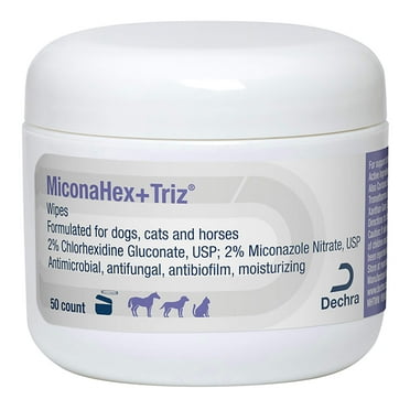 Dechra Miconahex Triz Pet Wipes, Anti-Bacterial, Anti-Fungal ...