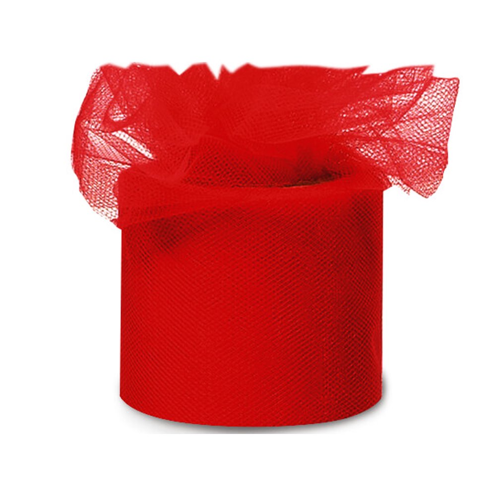 Pack of 1, Red Premium Tulle Ribbon, 3" x 50 Yards For Party, Holiday ...